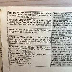 Soft Sculptured Stuffed Bear, Mccall's 6907 Crafts, Sewing Pattern ...