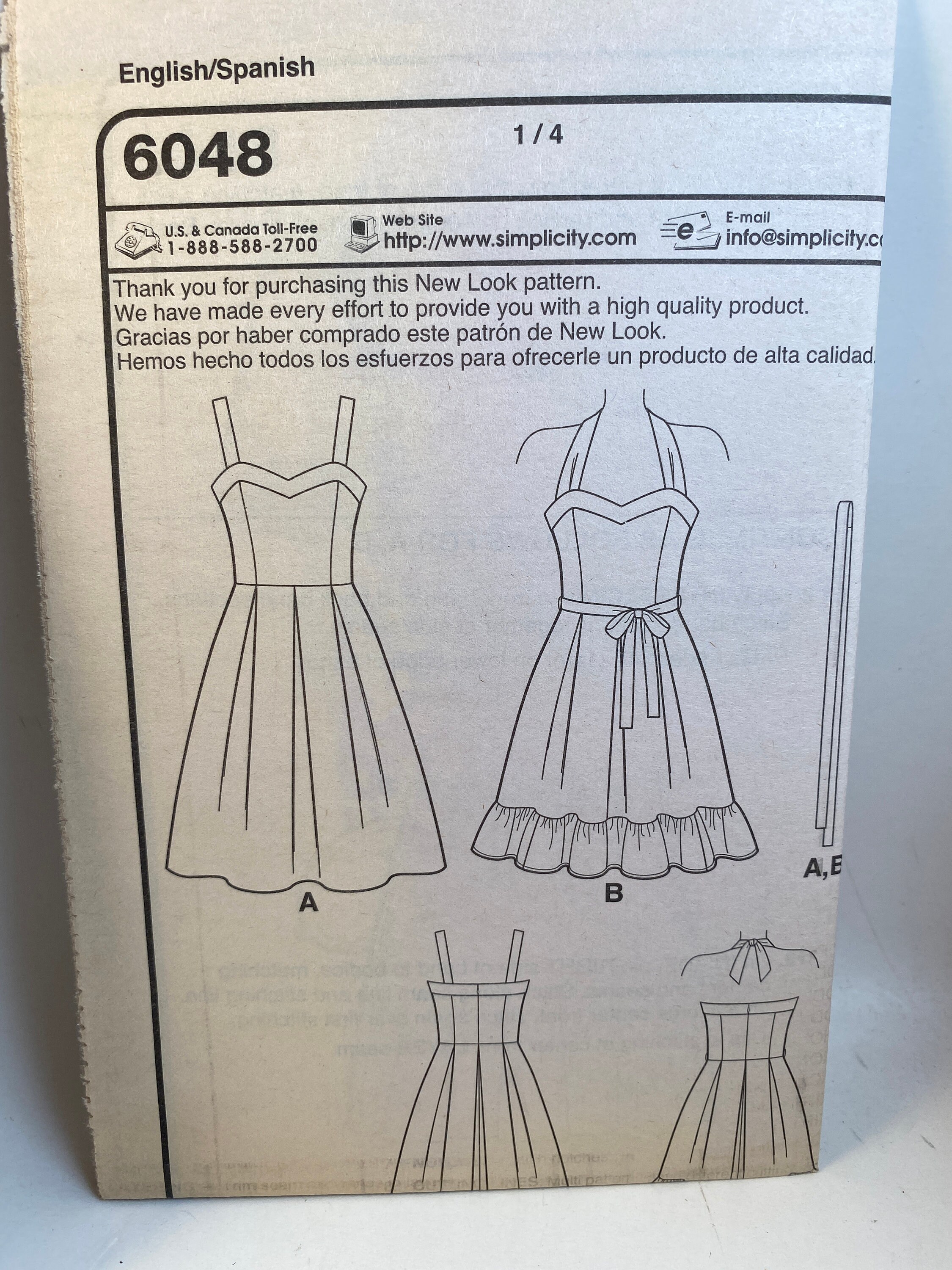 Misses Dress New Look 6048 Simplicity 6048 Sewing Pattern | Etsy