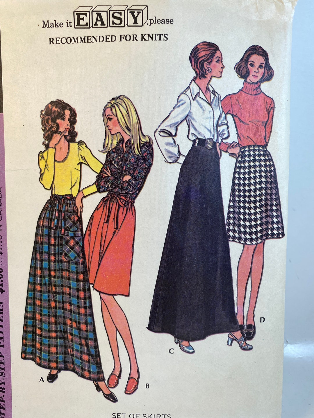 70s Misses Skirts Mccall's 3318 Sewing Pattern Set of - Etsy