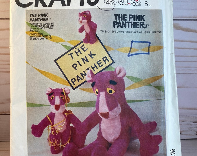 Mccall's 2817, Pink Panther Stuffed Animal Pattern, 11, 18, 42 Inches ...