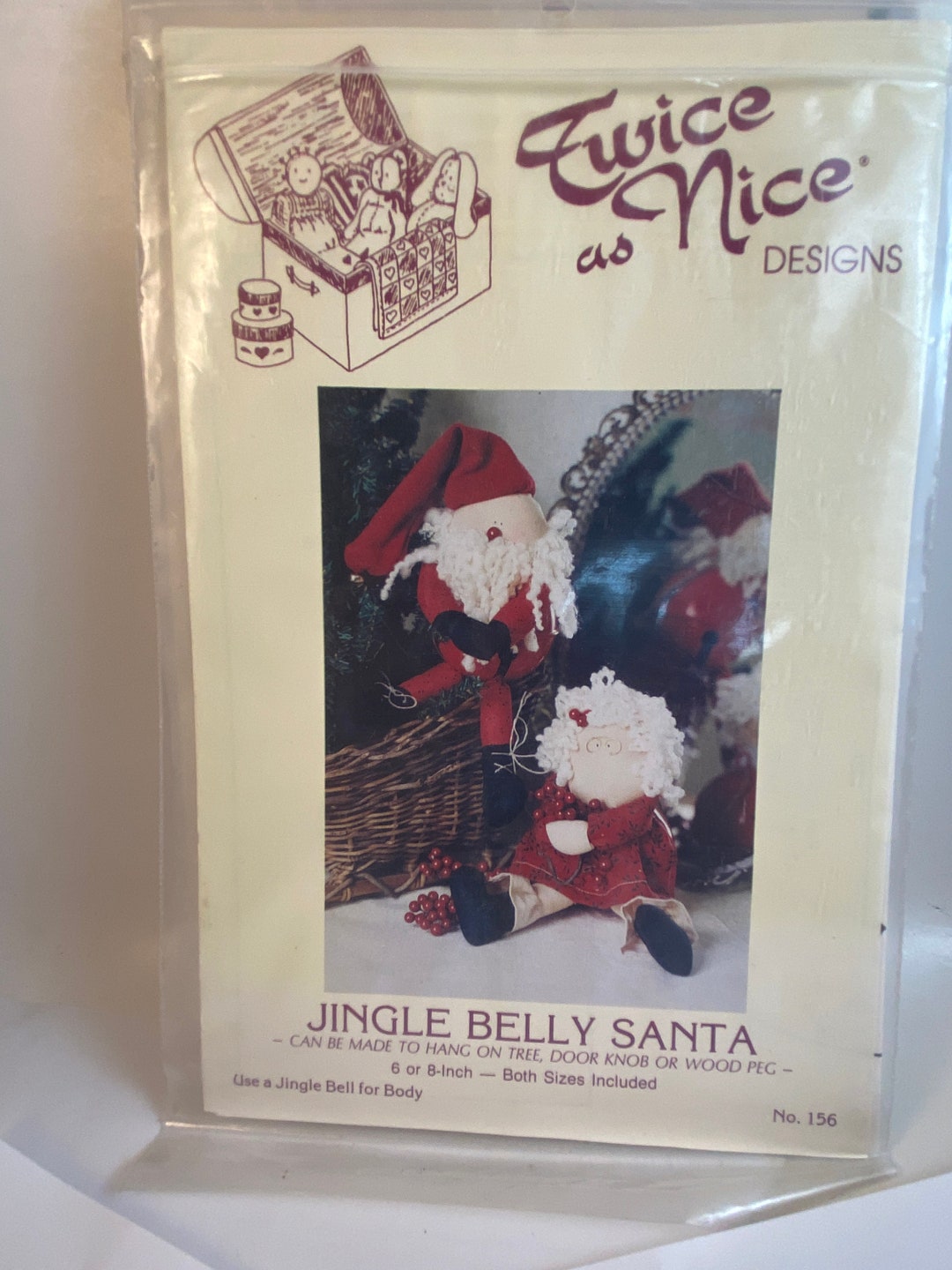 Jingle Bell Santa Sewing Pattern, 6 or 8 Inch (uncut) - Etsy