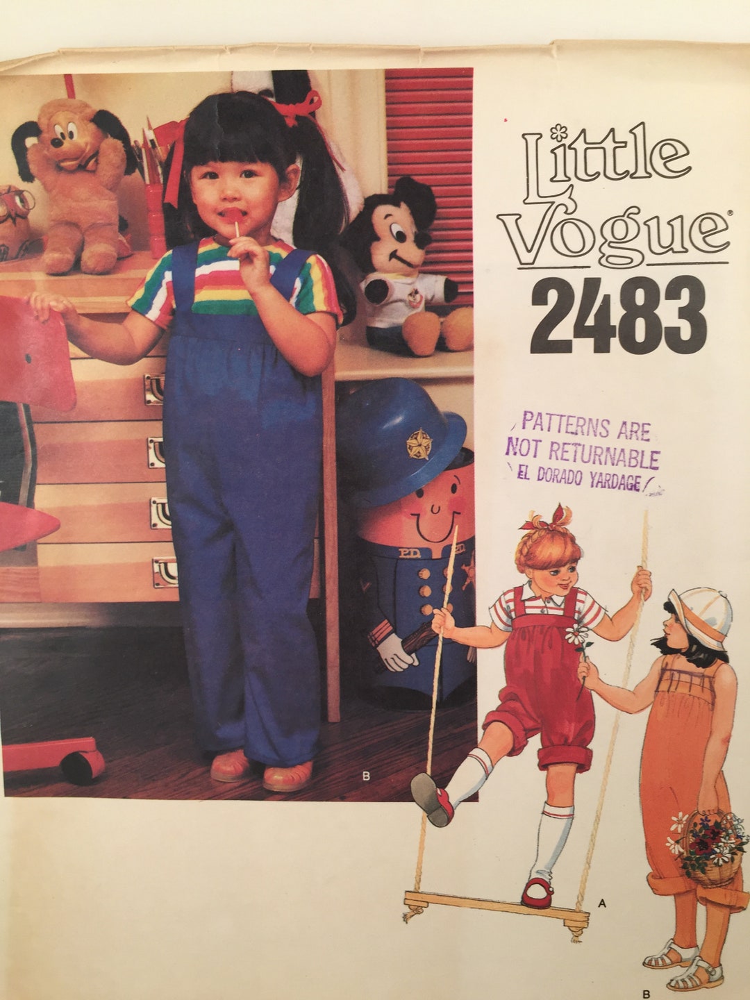 60s Girls Jumpsuit, Little Vogue 2483, Sewing Pattern, 6x Pant Jumpsuit ...