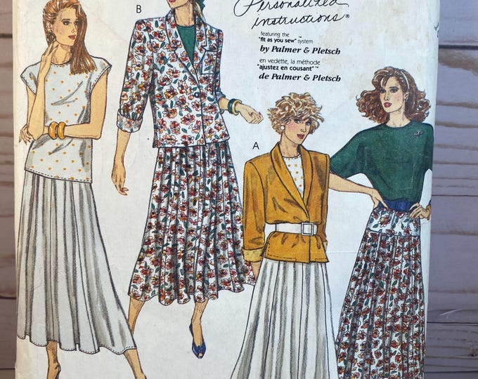 80s Mccalls 2934, Sewing Pattern, Palmer Pletsch, Full Yoke Skirt ...
