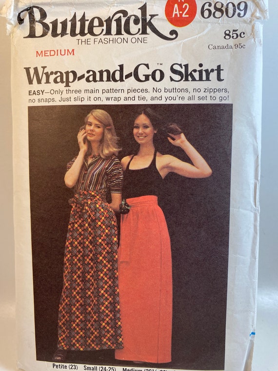 Sewing Vintage 70s Butterick 6809 Wrap and Go Maxi Skirt Sewing Pattern ...