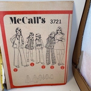 70s Girls Jumper, Mccall's 3721, Sewing Pattern, Vest, Dress, Blouse ...