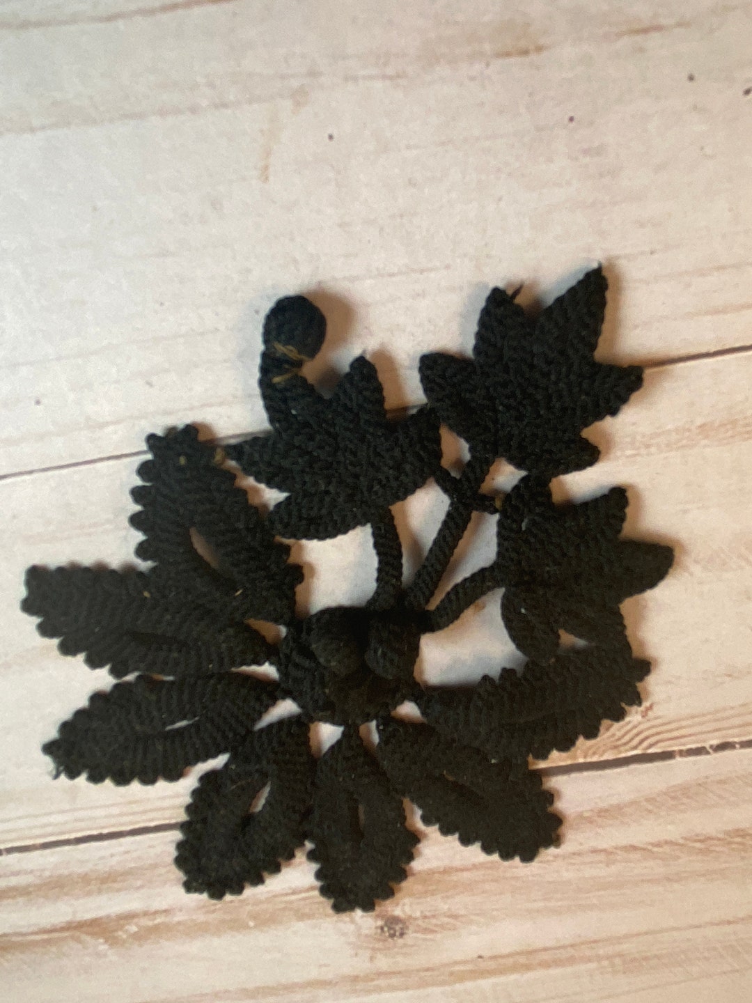 Black Flower Embroidered Flower Applique, Black Flower Applique ...