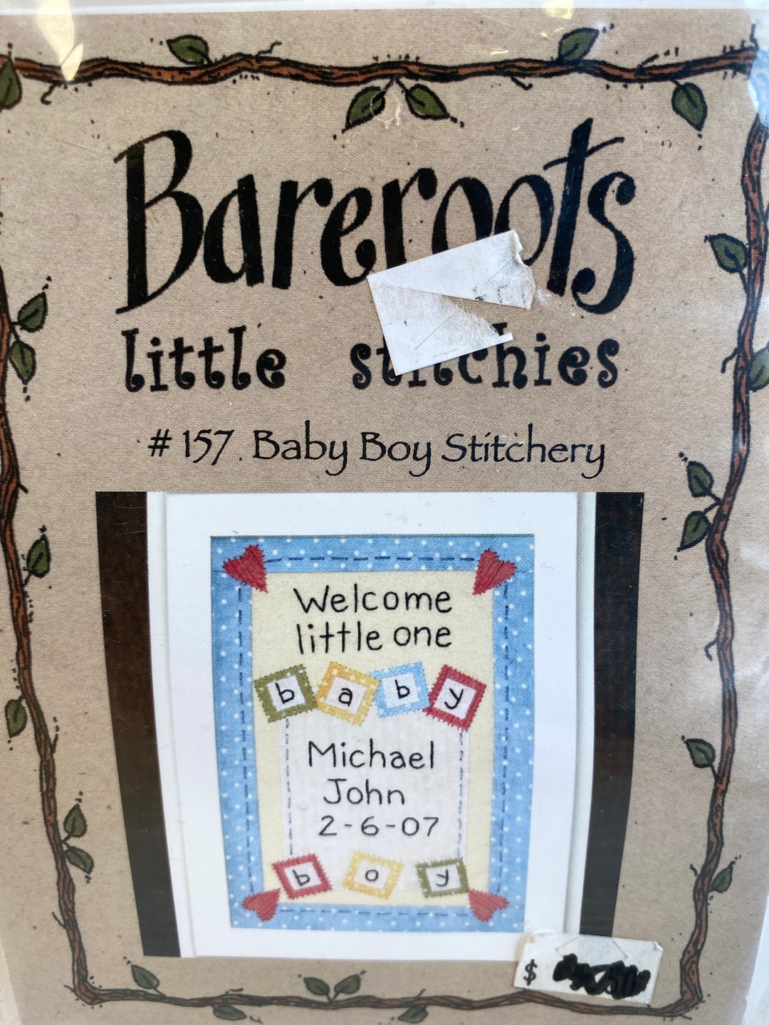 Baby Boy Birth Certificate Embroidery Pattern - Bareroots Little ...