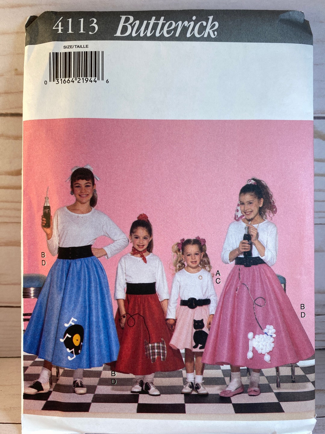 Girls 50s Skirt, Poodle Skirt, Petticoat, Butterick 4113, Sewing ...