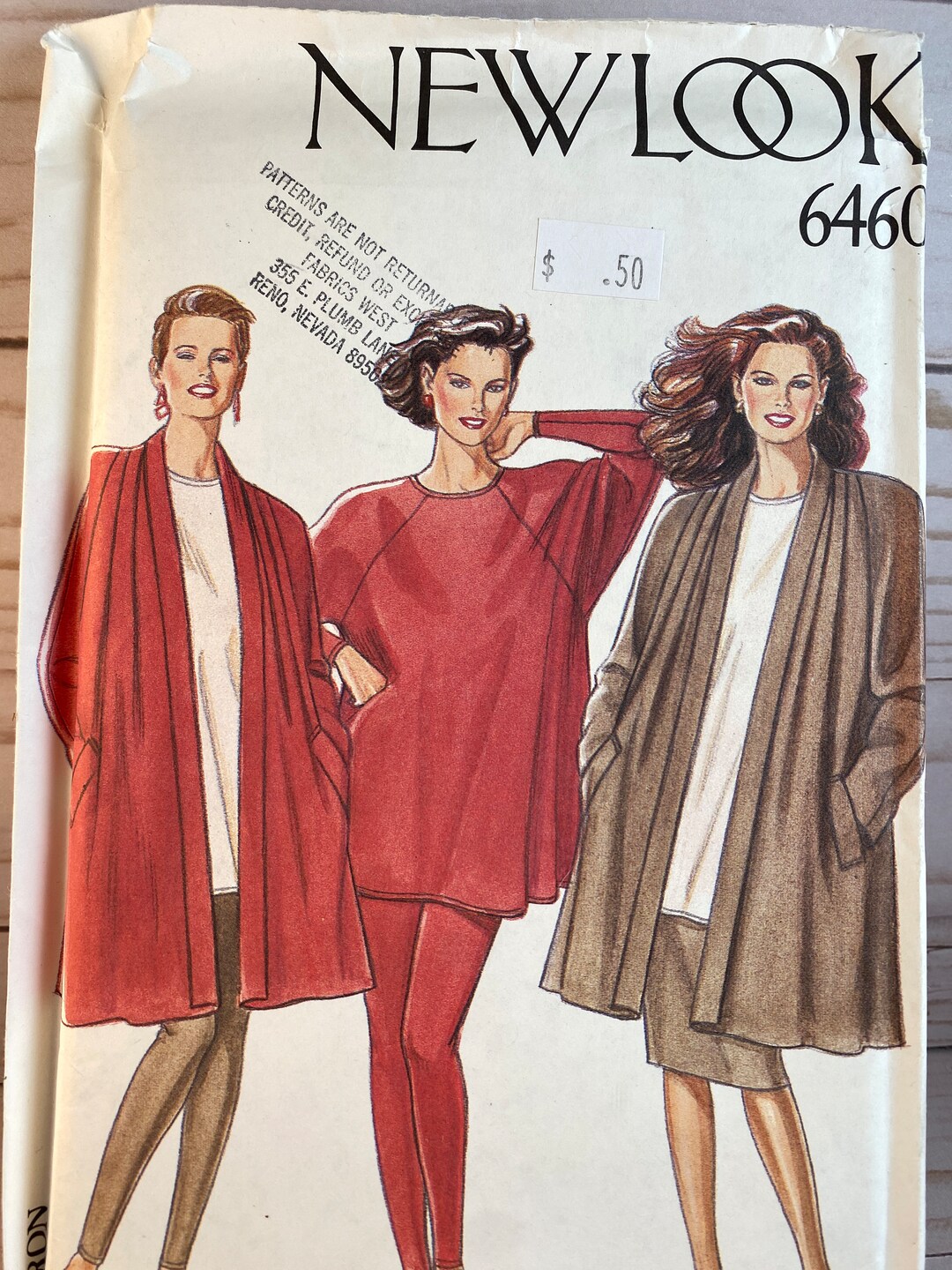 90s New Look 6460, Sewing Pattern, Women's Swing Coat, With Pants, and ...