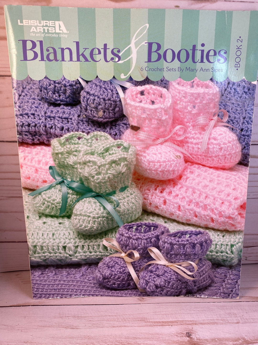 Crochet Blankets, Booties, Leisure Arts Book 2, Crochet Instructions ...