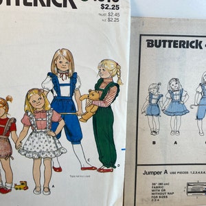80s Children's Overalls, Butterick 4310, Sewing Pattern, Strap Jumper ...
