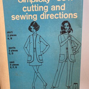 70s Misses Mini Skirt, Simplicity 8917, Vest, Long Pants, Sleeveless ...