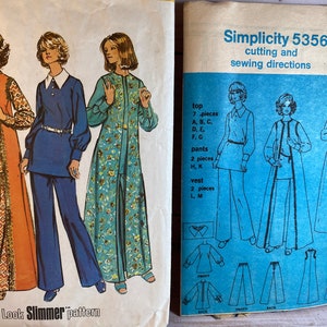 Simplicity 5356, Sewing Pattern, Women's Top, Long Vest, Bell Bottom ...