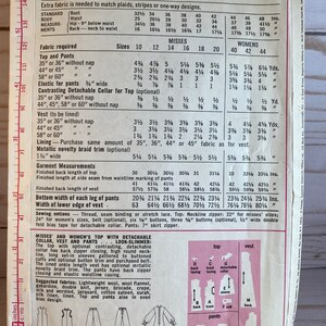 Simplicity 5356, Sewing Pattern, Women's Top, Long Vest, Bell Bottom ...