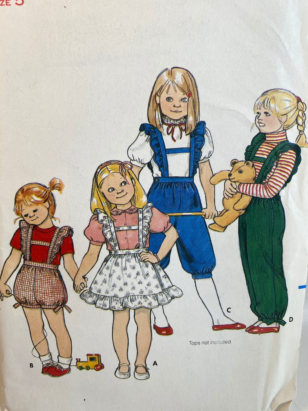80s Children's Overalls, Butterick 4310, Sewing Pattern, Strap Jumper ...