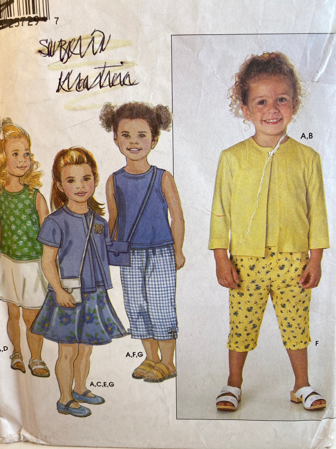 90s Girls Skirt, Simplicity 9086, Sewing Pattern, Capri Pants, Purse ...