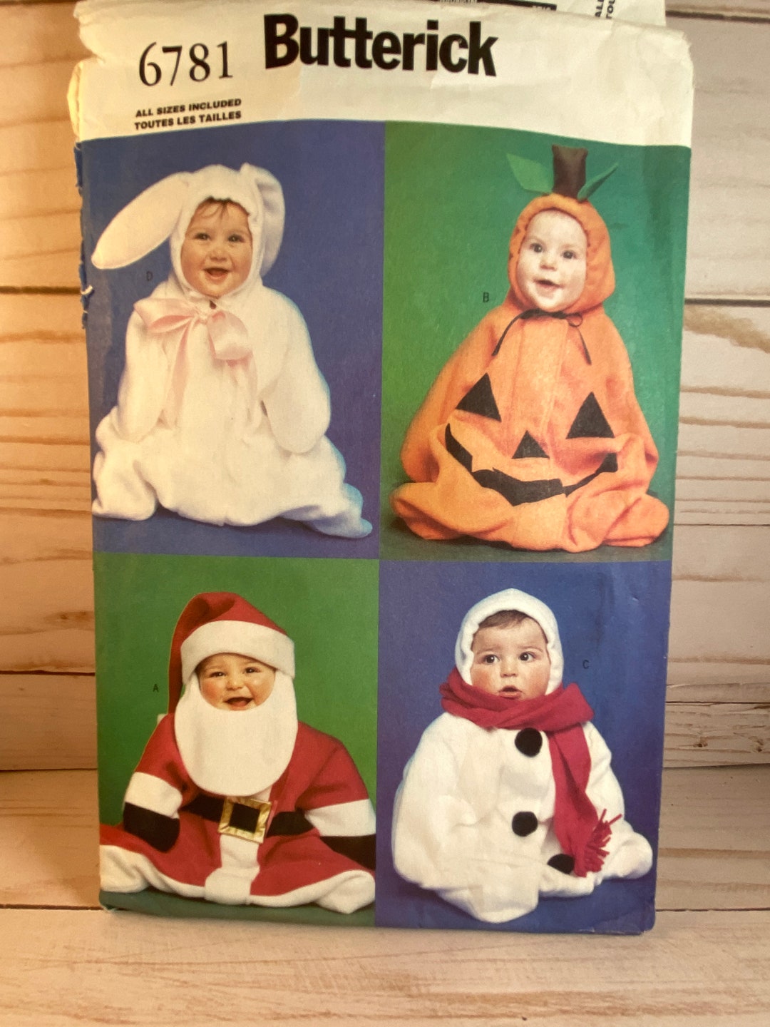 Baby Pumpkin Costume Pattern, Butterick 6781 Sewing Pattern, Babies ...