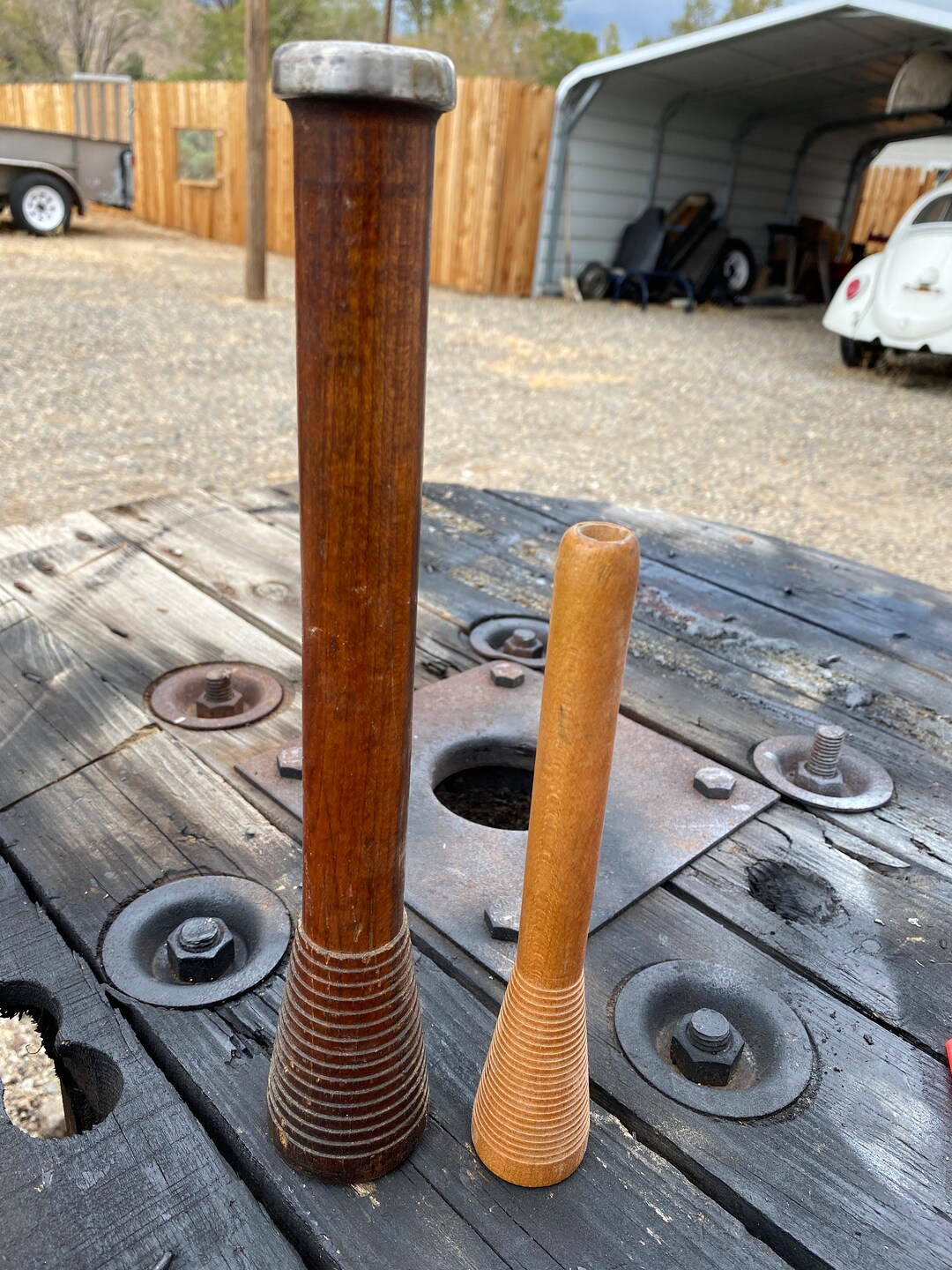 2 Tapered Vintage Wood Spools, Textile Spool, Ribbon, Candle, Hat ...