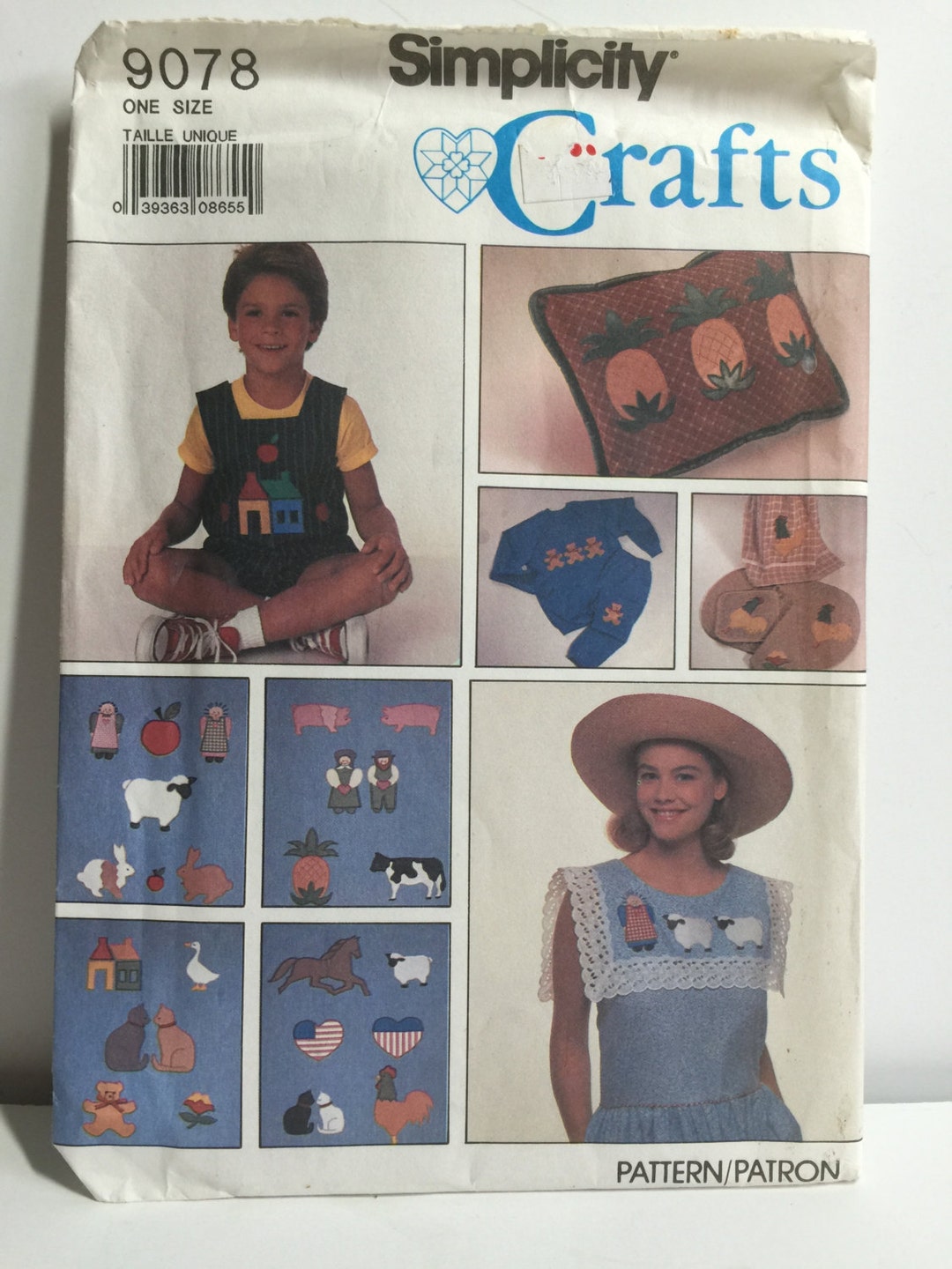 1980s Simplicity Crafts 9078 Applique Patterns and Instructions, Sewing ...