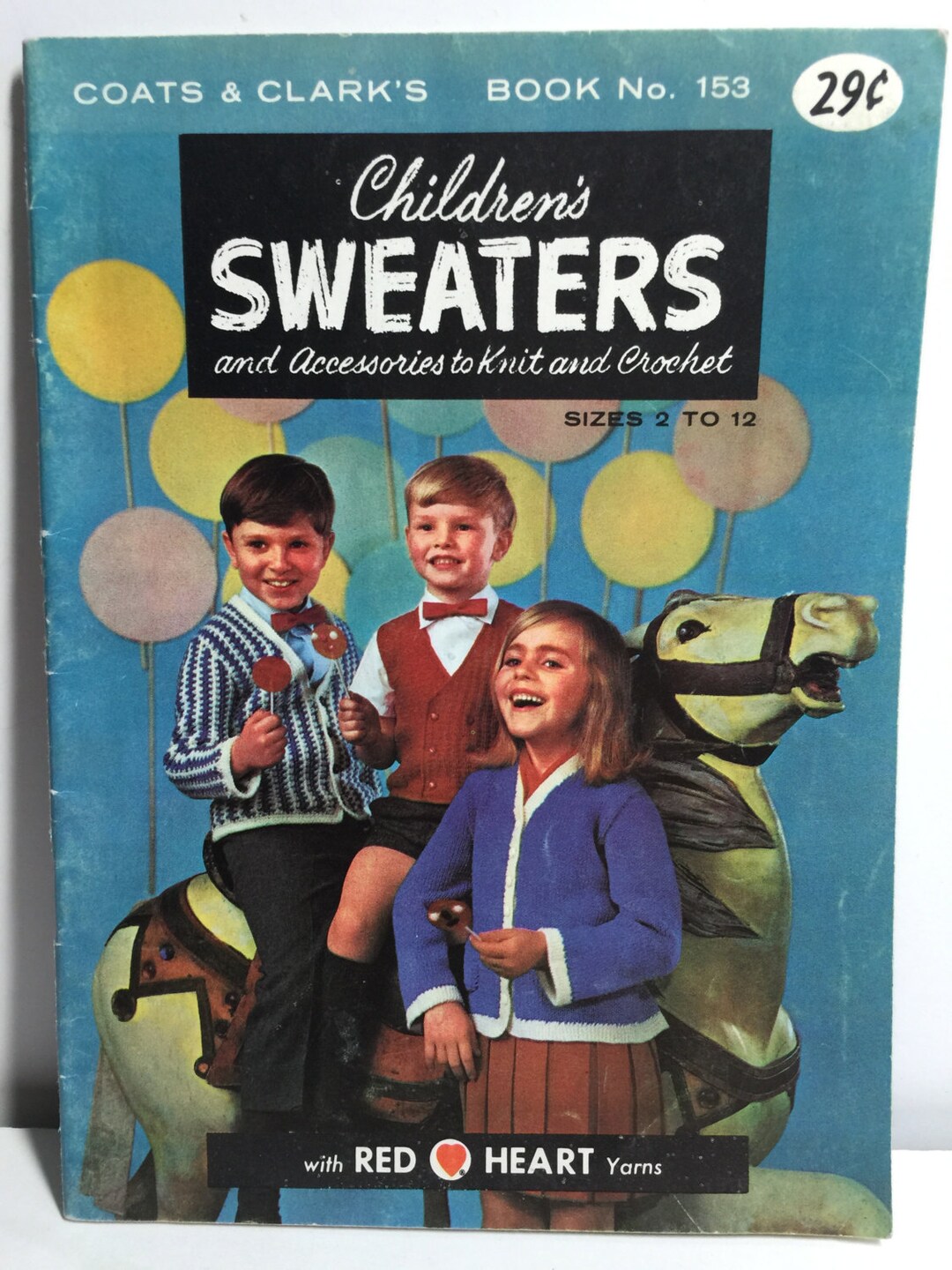 Vintage 1964 Children's Knit & Crochet Pattern Book: Sweaters, Sizes 2 ...