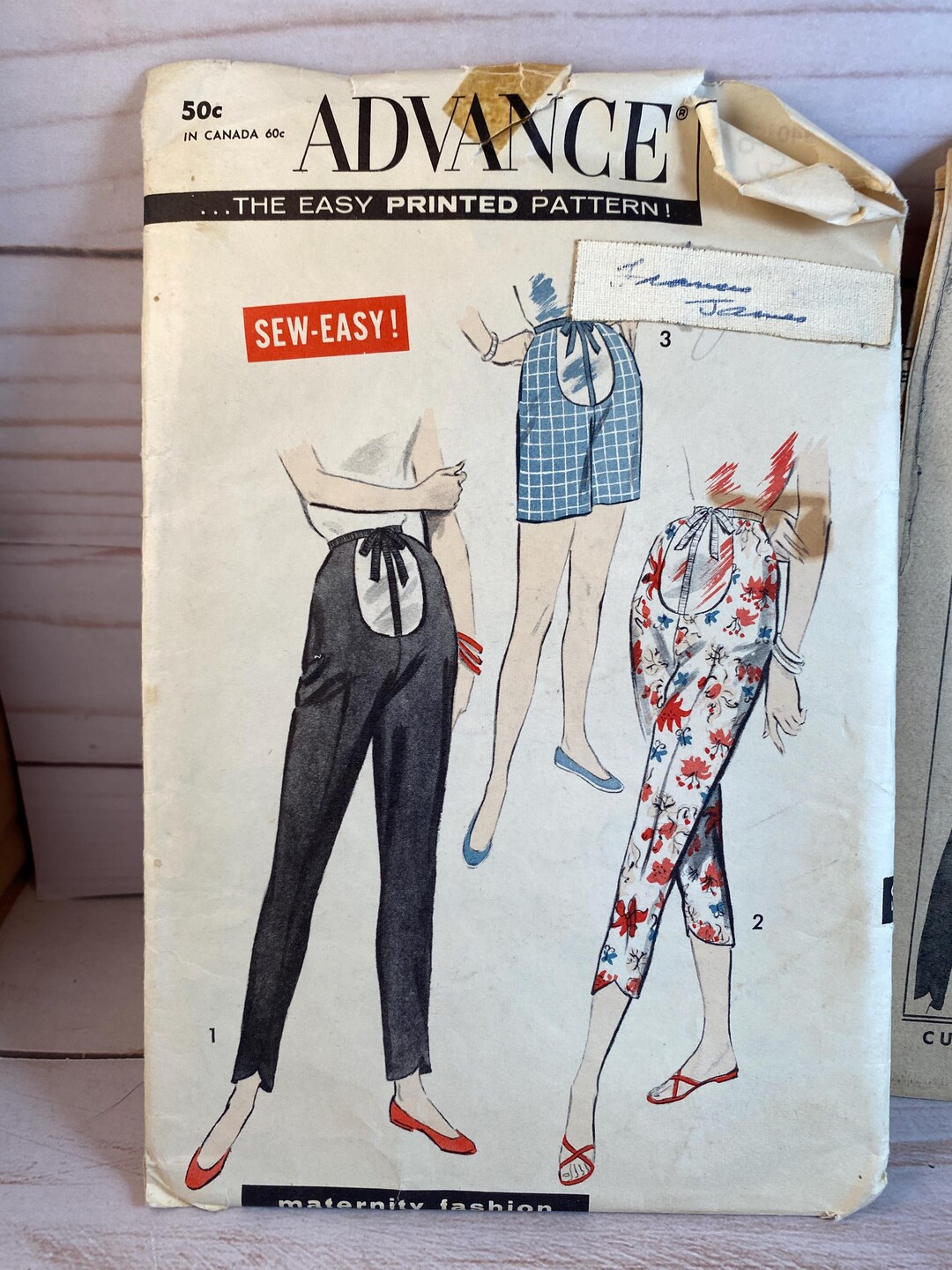 50s Maternity Sewing Pattern: Advance 8340 Slim Pants, Shorts - Etsy