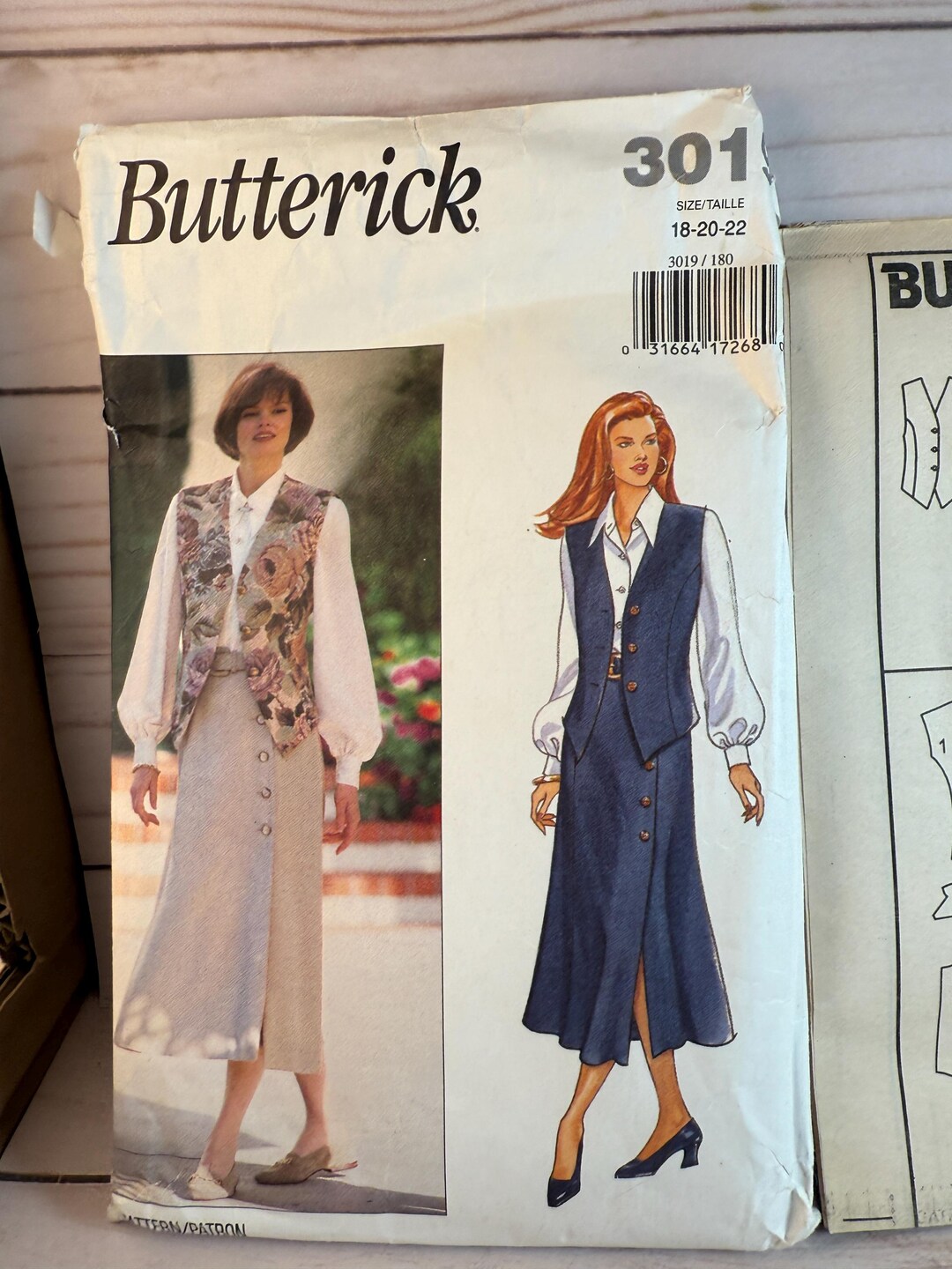 60s Misses Skirt, Blouse & Vest Sewing Pattern - Butterick 3019 - Etsy