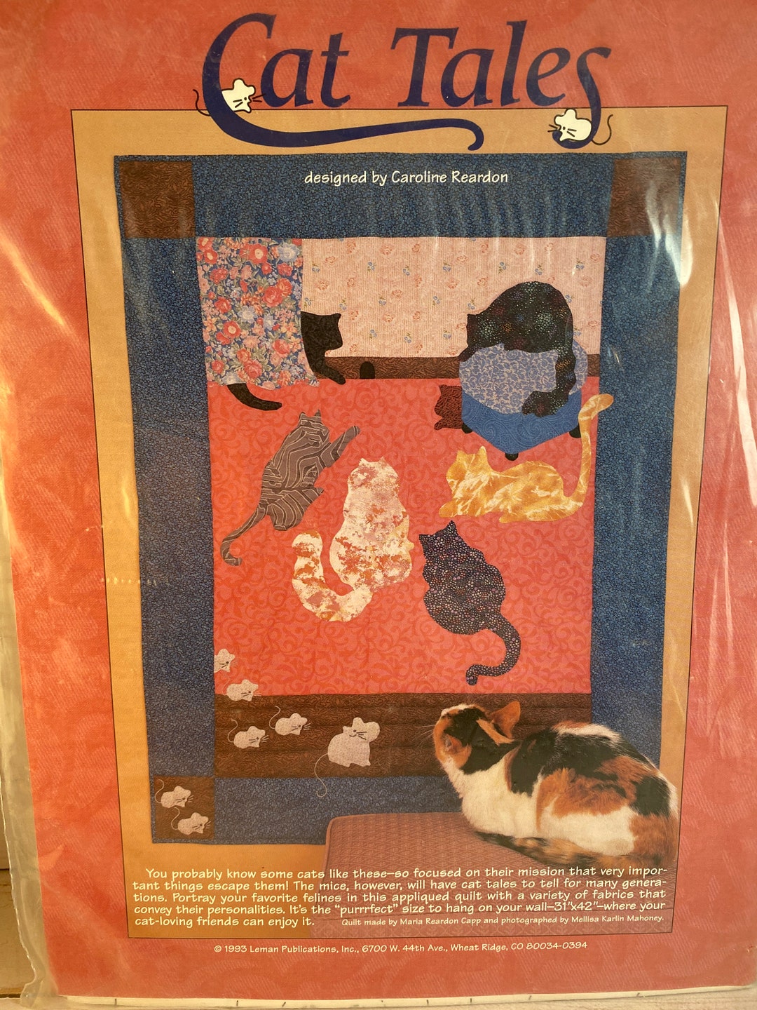 80s Cat Tales, Quilt Pattern, Leman Publications, Designed by Caroline ...