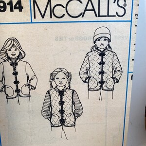 70s Girl's Jacket, Mccall's 6914, Sewing Pattern, Vest, Fleece Jacket ...