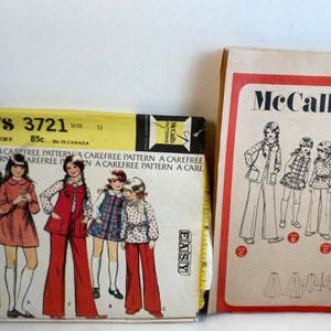 70s Girls Jumper, Mccall's 3721, Sewing Pattern, Vest, Dress, Blouse ...