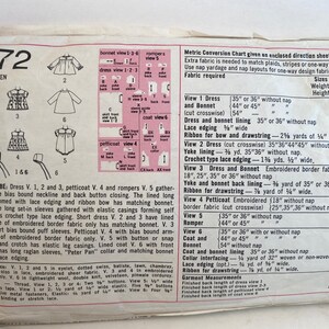 1970s 6 Months Baby Wardrobe, Simplicity 6072, Sewing Patten, Baby ...