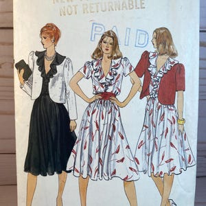 Vogue 8234 Sewing Pattern: 80s Dress and Jacket, Size 10 - Etsy