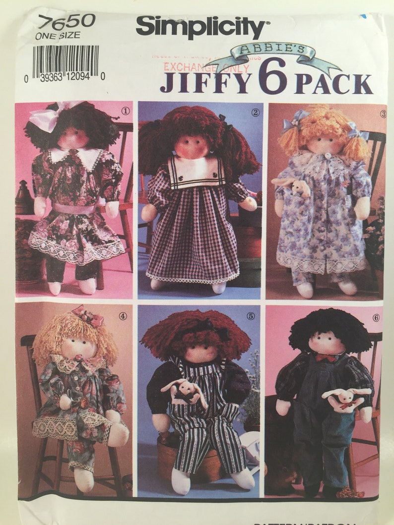 Simplicity 7650 Doll Sewing Pattern: 22 Inch Doll & Clothes - Etsy
