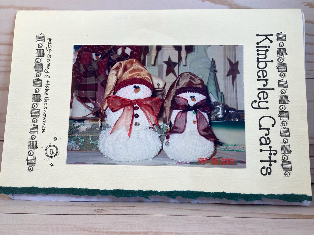 Snowy 5, Flake the Snowmen, Sewing Pattern, Kimberley Crafts, Vintage ...