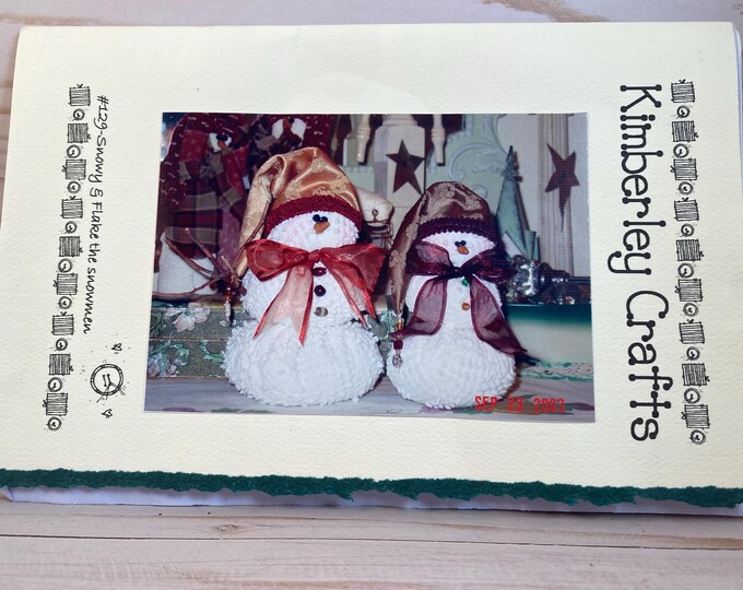 Snowy 5, Flake the Snowmen, Sewing Pattern, Kimberley Crafts, Vintage ...