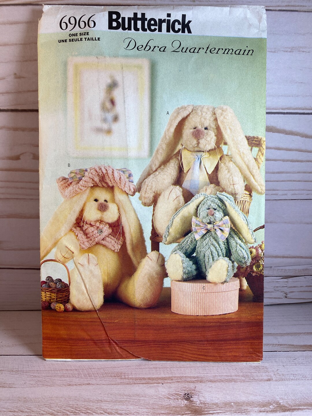 Butterick 6966, Debra Quartermain, Plush Soft Stuffed Rabbits Bunnies ...
