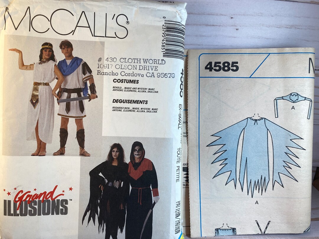 Mccall's 4585 Adult Sewing Pattern, Marc Anthony Costume Pattern ...