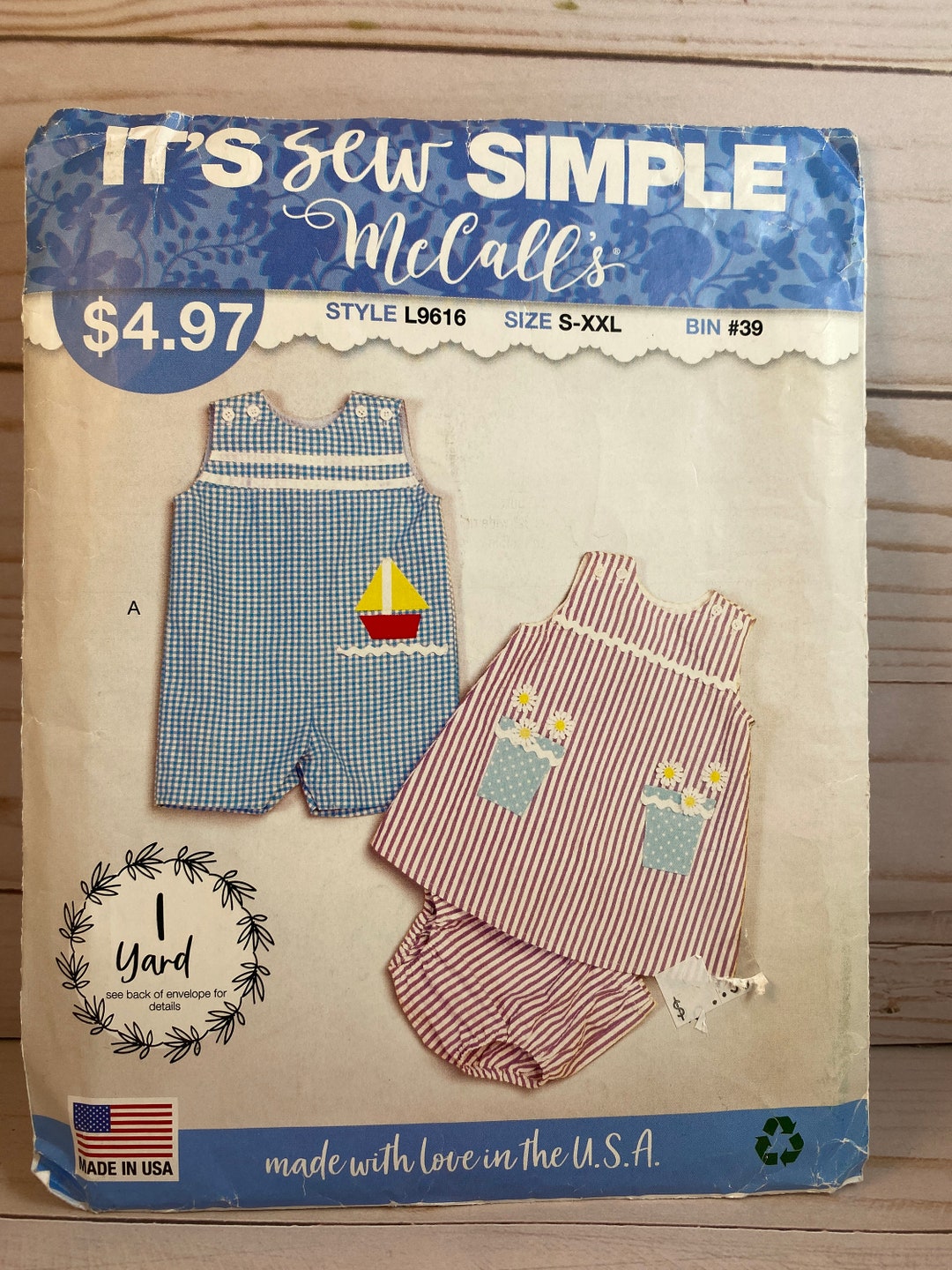Babies Overalls, Dress and Panties, Mccall's 9616 It's Sew Simple ...