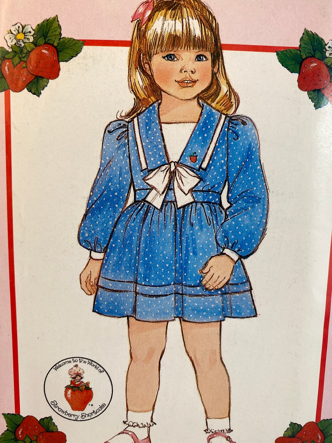 80s Girl's Dress, Butterick 6403, Sewing Pattern, Mid Knee Dress ...