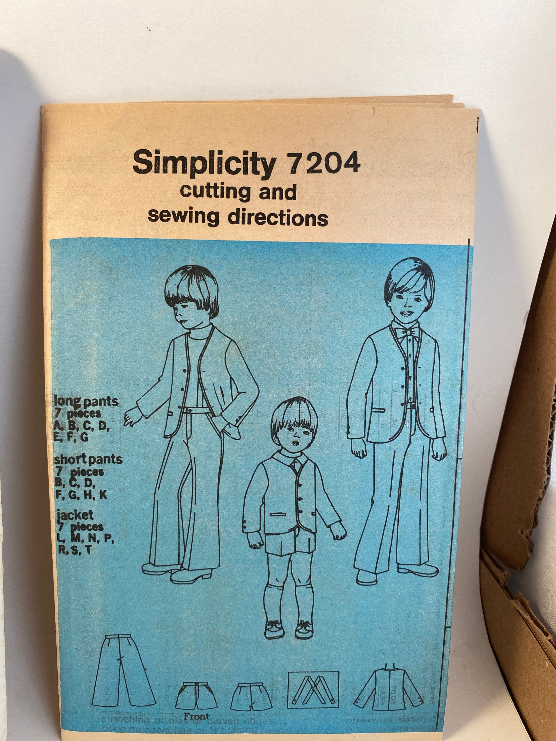 70s Boy's Suit Sewing Pattern: Simplicity 7204, Size 4 - Etsy