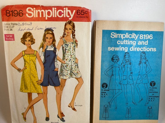 Uncut Simplicity Simplicity 8196 Pattern for Misses' Dress Culottes or ...