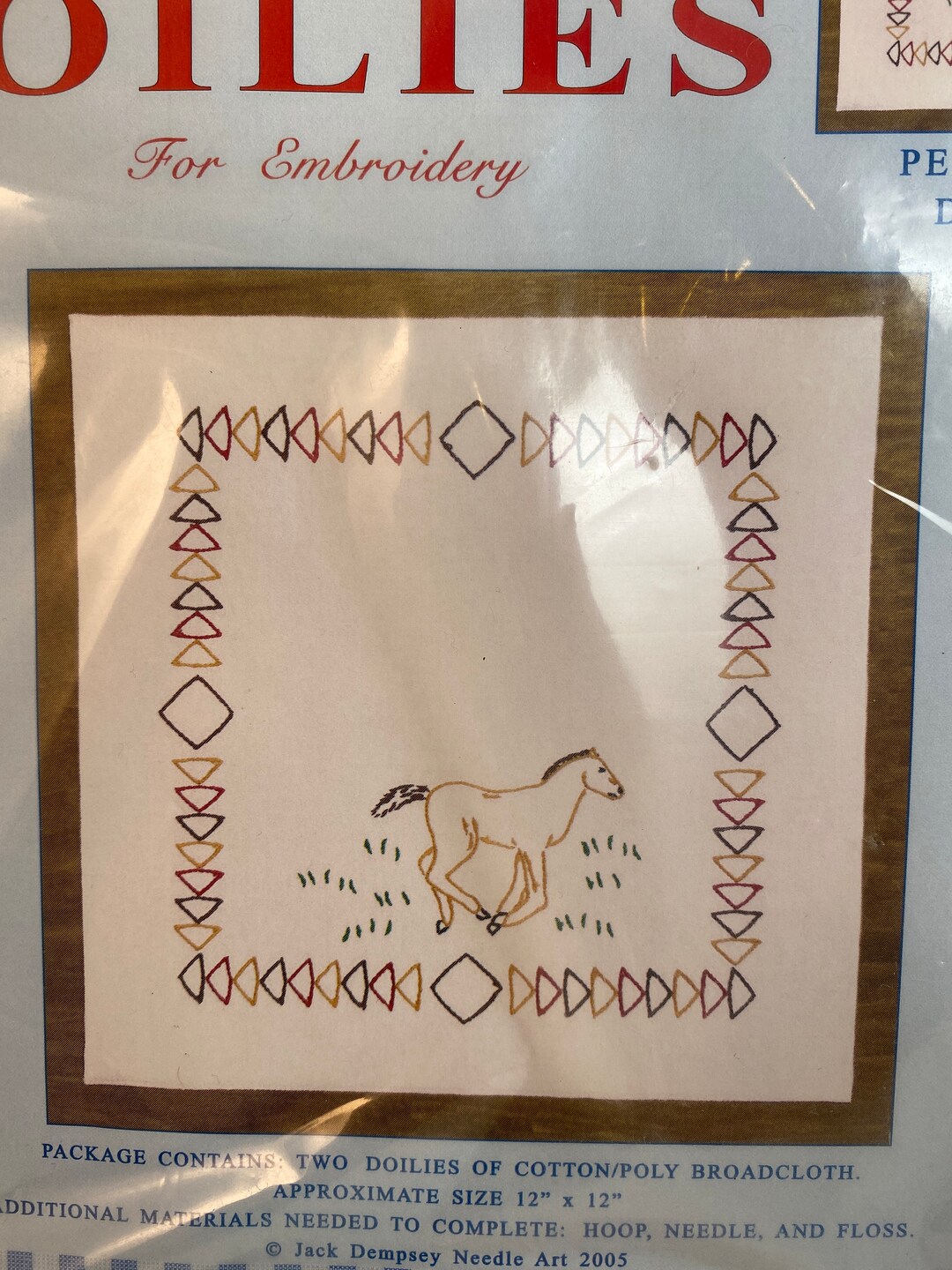 Mare and Colt Embroidery Kit: Jack Dempsey Needle Art Doilies - Etsy