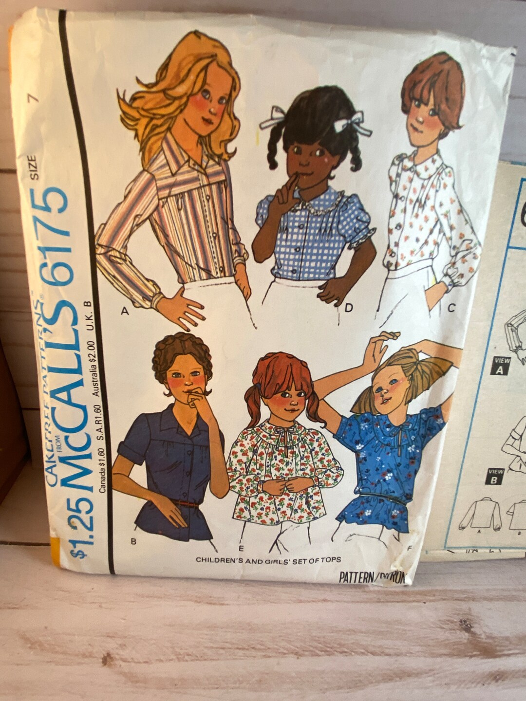 70s Girls Top Sewing Pattern: Mccall's 6175, Size 7 - Etsy