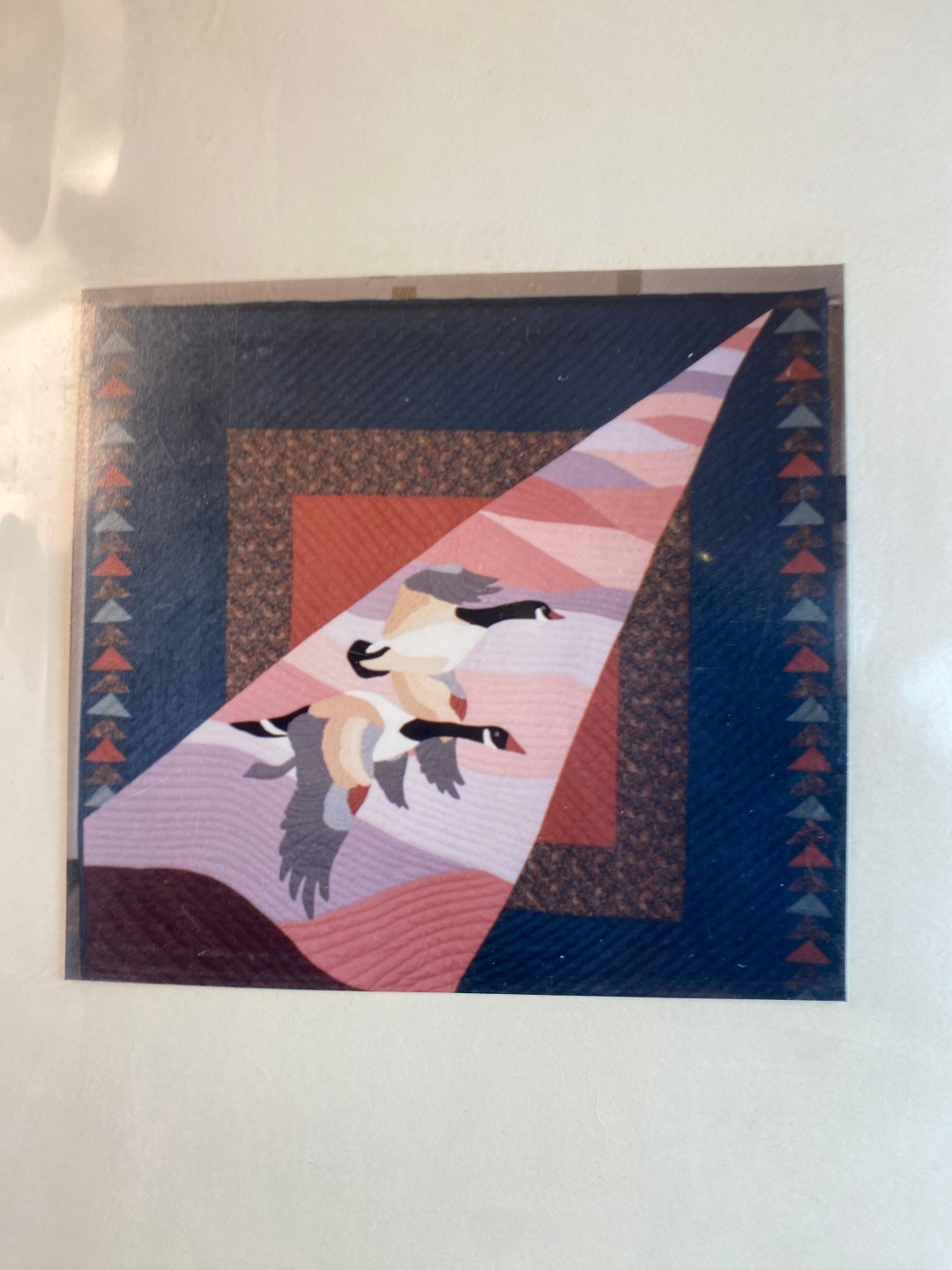 80s Autumn Flight, the Quail and Poppy, Vintage Applique, Quilt Pattern ...