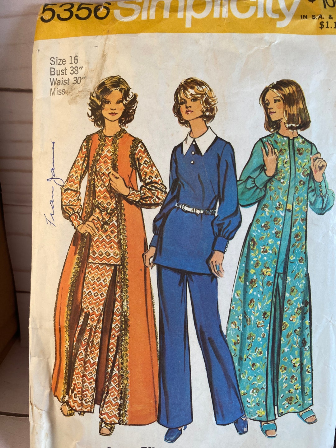 Simplicity 5356, Sewing Pattern, Women's Top, Long Vest, Bell Bottom ...