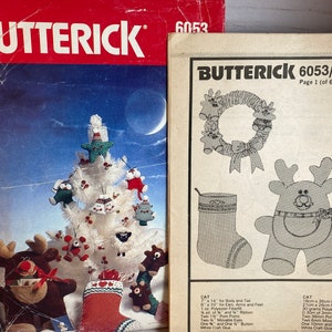 Christmas Ornaments Sewing Pattern, Reindeer, Bow, Wreath, Stocking ...