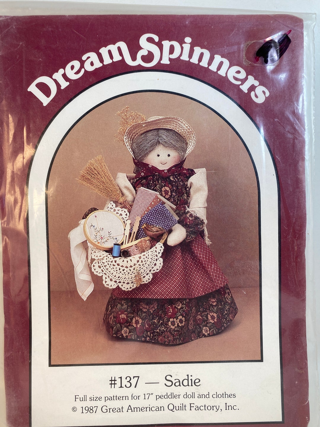 Soft Sculptured Stuffed Peddler Doll, Dream Spinners, 17 Inch Sadie ...