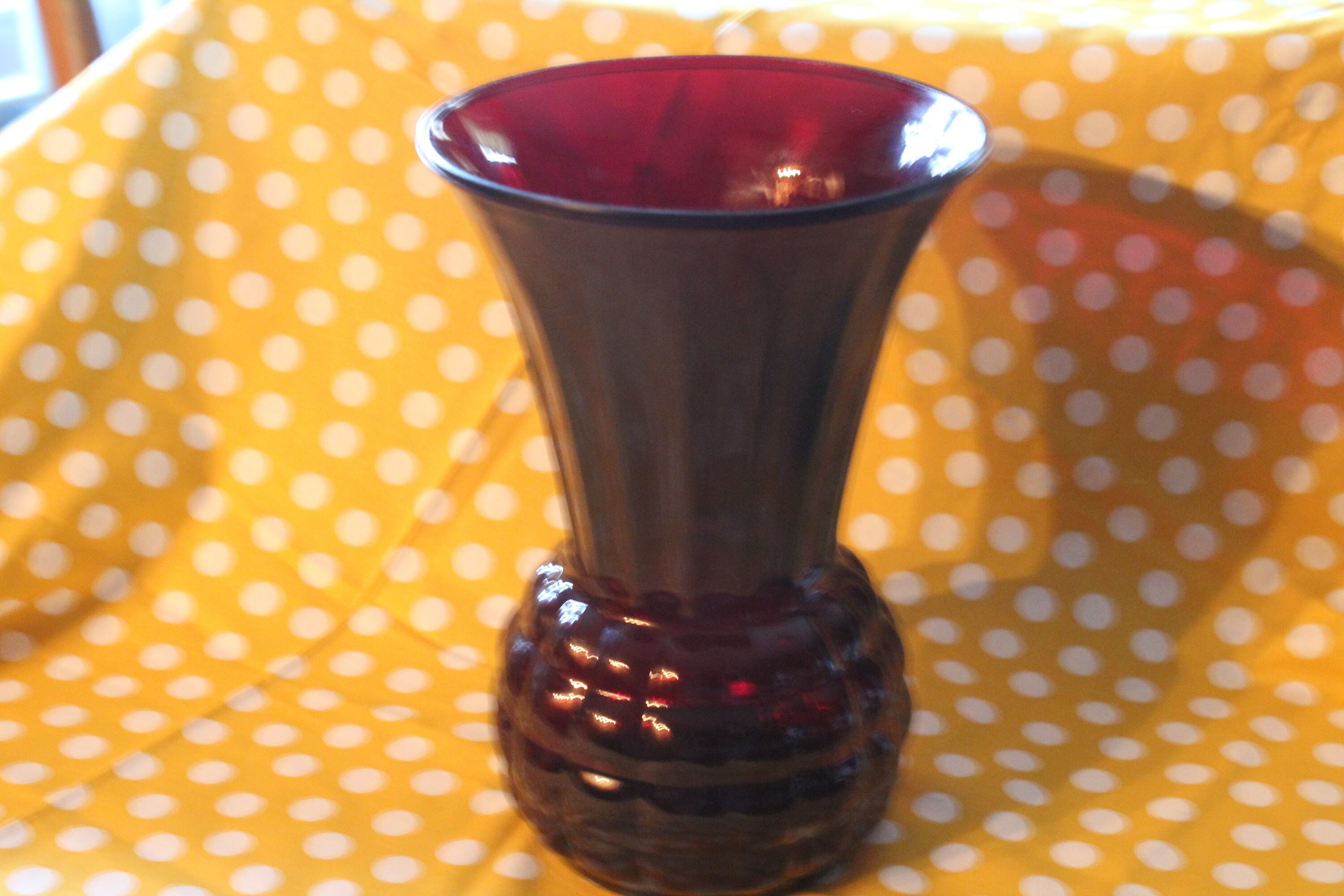 Vintage Mid Century Anchor Hocking Royal Ruby Red Pineapple Glass Vase ...
