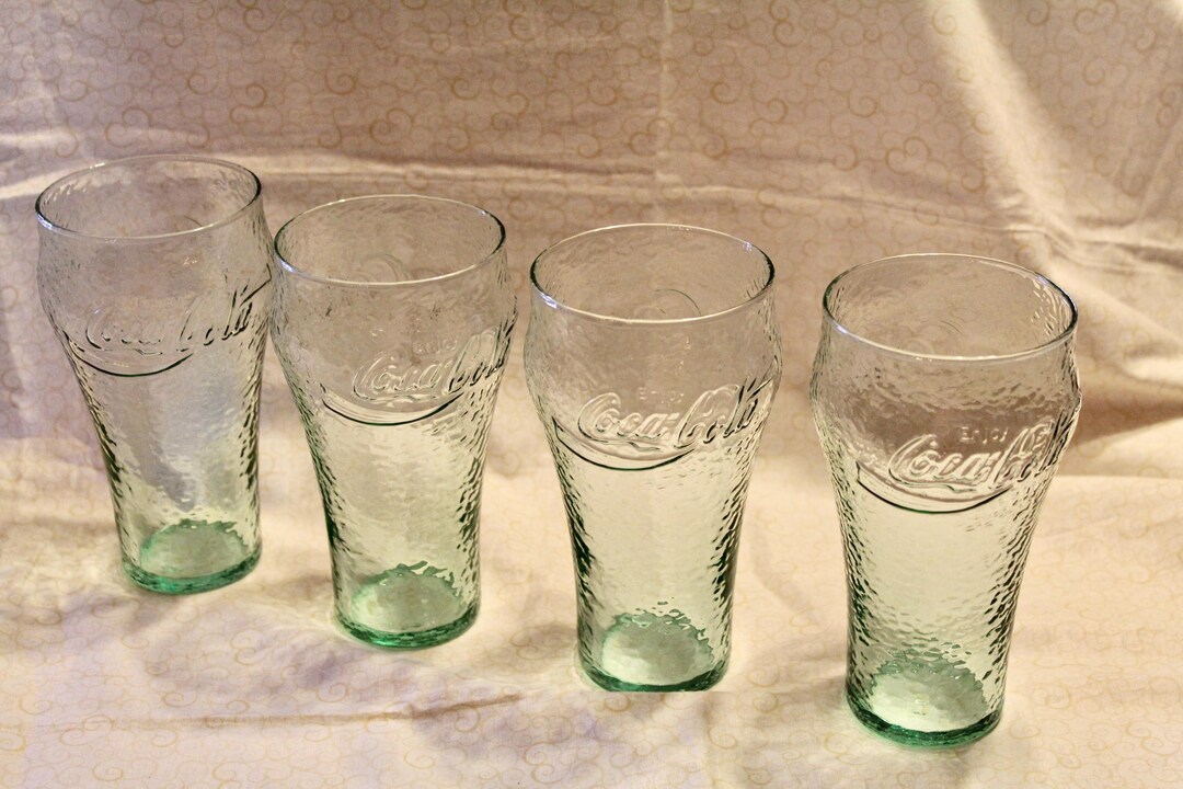 Vintage Green Pebble Textured Coca Cola 6" Tall Glasses, Set of Six - Etsy