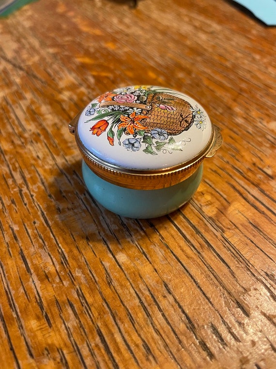 Vintage Crummles English Enamel Pill Case or Trinket Box | Etsy
