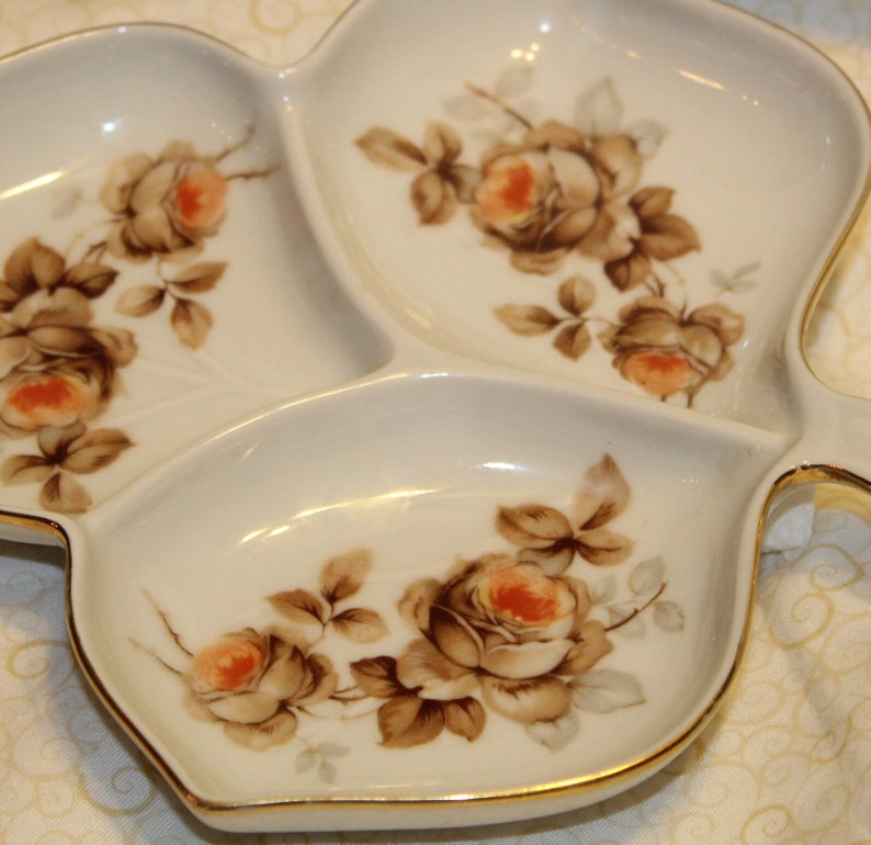 Vintage Mitterteich bavaria, Germany Norway Rose Pattern, Three Section ...